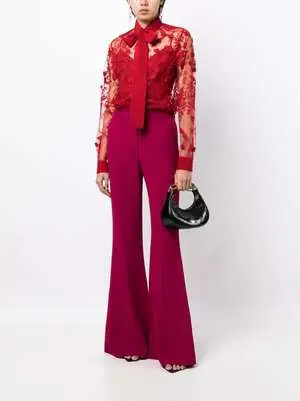Elie Saab Cady Mid-rise Trousers - Purple
