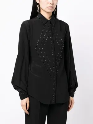 Elie Saab Eyelet-embellished Silk Shirt