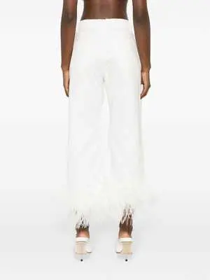P.a.r.o.s.h Feather-trim Straight Leg Jeans