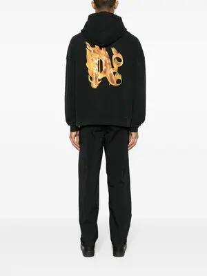 Palm Angels Burning Logo-print Cotton Hoodie
