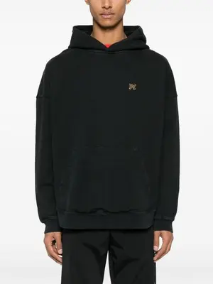 Palm Angels Burning Logo-print Cotton Hoodie
