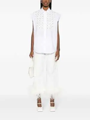 P.a.r.o.s.h Rhinestone-embellished Sleeveless Blouse