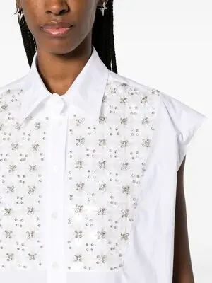 P.a.r.o.s.h Rhinestone-embellished Sleeveless Blouse