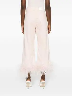 P.a.r.o.s.h Feather-trim Straight-leg Jeans