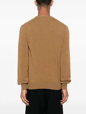 Play Comme Des Garcon Logo-appliqué Wool Jumper - Brown