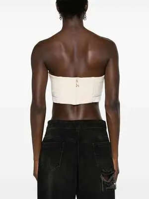 Patrizia Pepe Logo-patch Tailored Bustier Top - Neutrals
