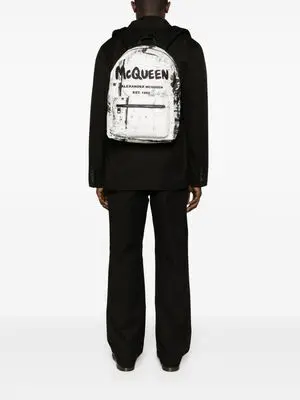 Alexander McQueen Graffiti Metropolitan Backpack - White