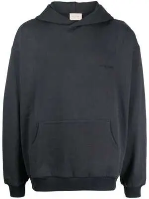 Buscemi Logo-plaque Cotton Hoodie - Grey