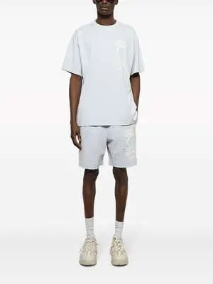 Givenchy Baby Cotton Track Shorts With Distressed Effect
