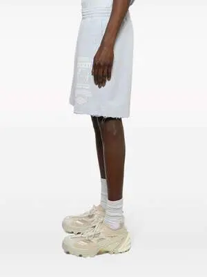 Givenchy Baby Cotton Track Shorts With Distressed Effect