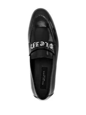 Philipp Plein Gothic Logo-plaque Leather Loafers