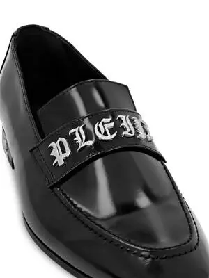 Philipp Plein Gothic Logo-plaque Leather Loafers