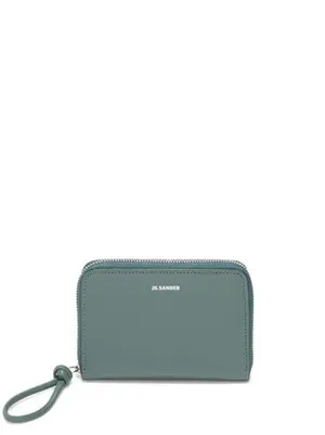 JIL SANDER Giro Logo-stamp Leather Wallet - Green