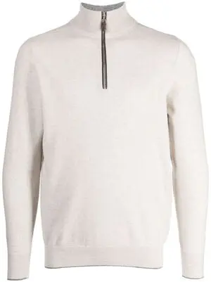 N.peal Carnaby Half-zip Jumper - Neutrals