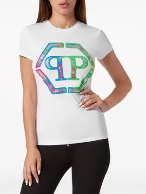 Philipp Plein Logo-embellished Cotton T-shirt - White