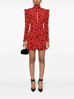 Alessandra Rich Floral-print Mini Dress - Red