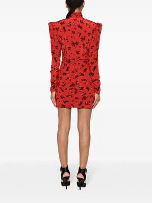 Alessandra Rich Floral-print Mini Dress - Red