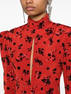 Alessandra Rich Floral-print Mini Dress - Red