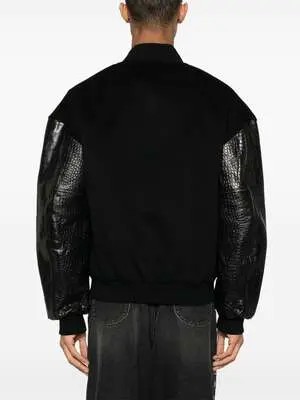 VTMNTS Embossed Crocodile Bomber Jacket - Black