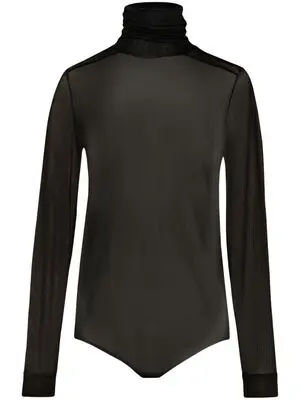 MAISON MARGIELA Four-stitch Sheer Bodysuit - Black