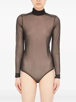 MAISON MARGIELA Four-stitch Sheer Bodysuit - Black