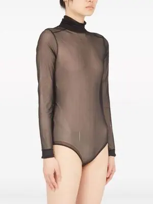 MAISON MARGIELA Four-stitch Sheer Bodysuit - Black