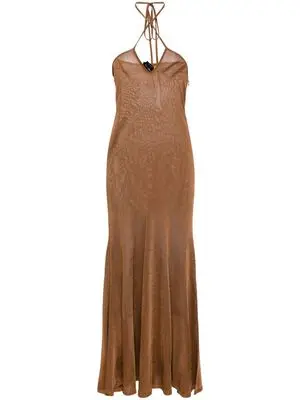 TOM FORD Halterneck Maxi Dress - Brown
