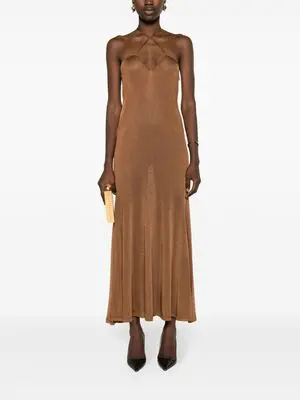 TOM FORD Halterneck Maxi Dress - Brown