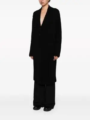 Isabel Benenato Ribbed-knit Single-breasted Coat