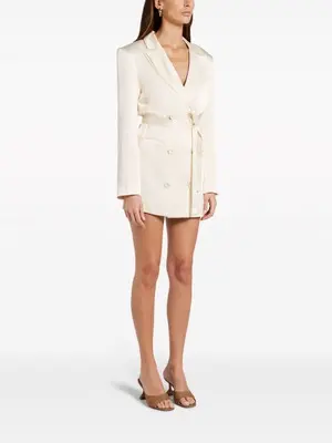 Shona Joy Double-breasted Satin Minidress