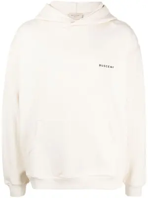 Buscemi Logo-plaque Cotton Hoodie - White