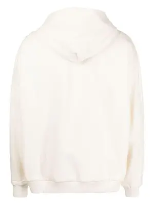 Buscemi Logo Plaque Cotton Hoodie - White