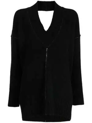 Isabel Benenato Open-back V-neck Jumper