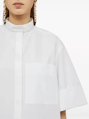 JIL SANDER Band-collar Cotton Poplin Shirt