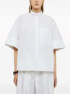 JIL SANDER Band-collar Cotton Poplin Shirt