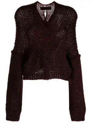 Isabel Benenato Open-knit Jumper - Red