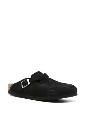 BIRKENSTOCK Boston Suede Mules - Black