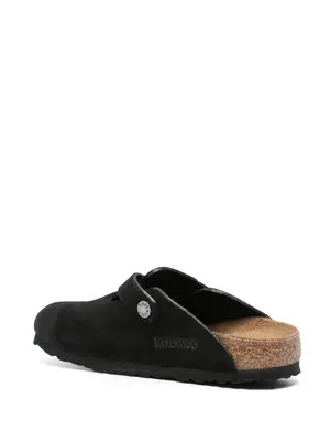 BIRKENSTOCK Boston Suede Mules - Black