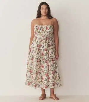 DÔEN Benoit Midi Dress - Ivory Wild Rose