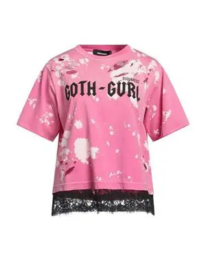 Dsquared2 Printed T-shirt With Lace - Magenta