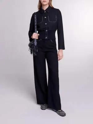 Maje Tweed Jacket - Black