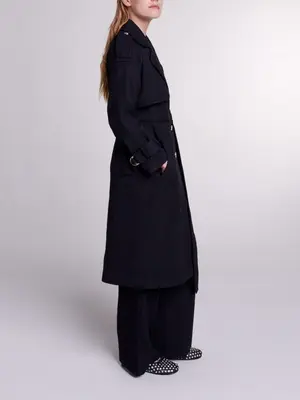 Maje Tweed Trench Coat
