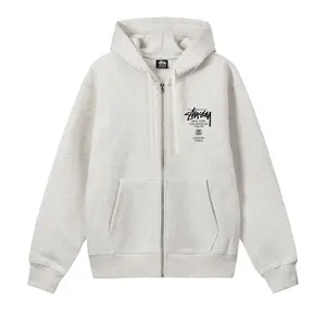 StüSsy World Tour Zip Hoodie - Grey | Editorialist