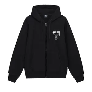 StÜssy World Tour Zip Hoodie - Black