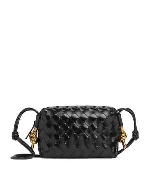 Bottega Veneta Mini Leather Loop Camera Bag - Black