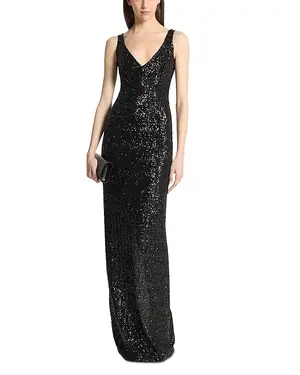 Michael Kors Sequined Gown - Black