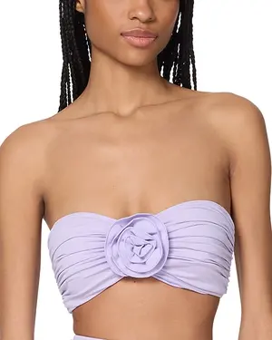 Kate Spade New York Rosette Bandeau Bikini Top - Frosted Violet