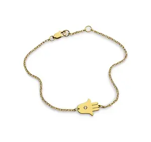 Surell Hamsa Charm Bracelet Gold