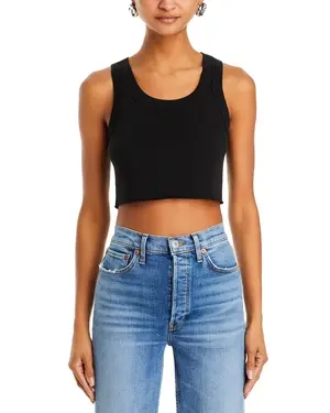 A.L.C. Halsey Cotton Tank Top - Black