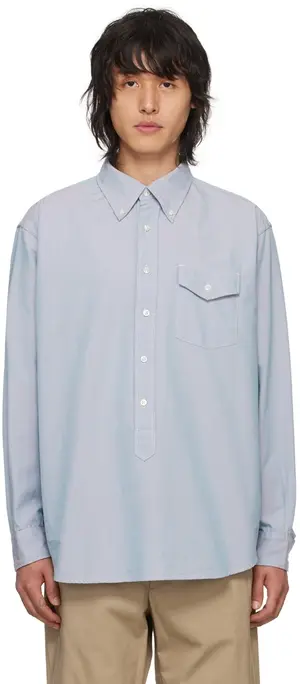 Engineered Garments Engineered Garments Blue Iridescent Shirt - Wf087 A - Blue Cotto